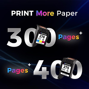 HOTCOLOR PG 275 XL Black Ink Cartridge Replacement for Canon 275 and 276 Ink Cartridges XL for Canon PIXMA TS3522 TS3520 TR4720 (2 Black, 2 Pack)