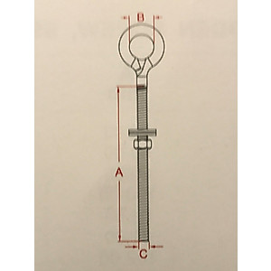 US Stainless 2 Pieces Stainless Steel 316 M8 Eye Bolt 8mm x 100mm Marine Grade Pitch of 1.25