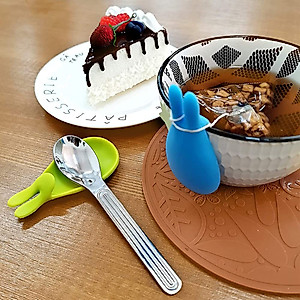 5Pcs Cute Rabbit Shape Silicone Tea Bag Holder Tea Accessories for Cup Mug Candy Colors Gift