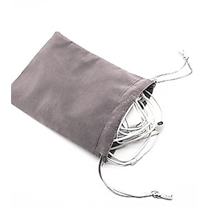 Lady Seven 6pcs 7" X 5" Velvet Cloth Jewelry Pouches/Drawstring Bags (Black and Gray)