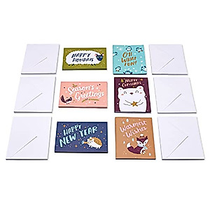 American Greetings Holiday Cards with Envelopes for Christmas, New Years and More, Cute Animals (48-Count)