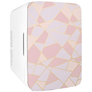 Cooluli 10L Mini Fridge for Bedroom - Car, Office Desk & Dorm Room - 12v Portable Cooler & Warmer for Food, Drinks, Skincare, Beauty & Makeup - AC/DC Small Refrigerator with Glass Front, Fractal Pink
