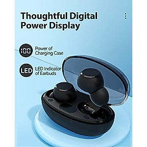 Wireless Earbuds Upgraded 5.3 Headphones with LED Power Display Charging Case IPX7 Waterproof Ear Buds in-Ear Earphones with Microphones for Android Gaming PC Computer Laptop TV Music Sport