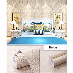 Amao Burlap Pattern Self Adhesive Paper for Shelf Drawer Liner Cabinets and Arts Crafts Projects 17.7 Inchx98Inches (Yellow)