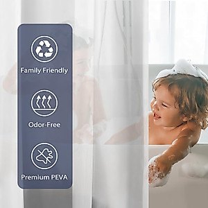 LOVTEX Clear Shower Curtain Liner - 72" x 72" Lightweight Shower Liner for Bathroom Shower Curtain (4G Clear, 1PC)