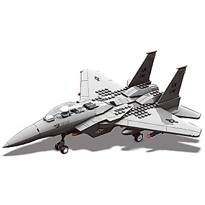 Top Race Interlocking Building F15 Fighter Jet Airplane Model Toy Kit Blocks Set | 15 x 11.81 x 3.19 inches | Ideal for Ages 3 and Up | Create Your Own Fighter Jet with This Exciting Building Set