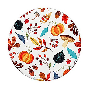 Fall Autumn Pumpkin Leaves Pattern for Thanksgiving PopSockets PopGrip: Swappable Grip for Phones & Tablets