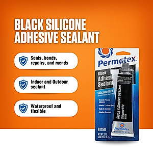 Permatex 81158 Black Silicone Adhesive Sealant, 3 oz. Tube, Pack of 1