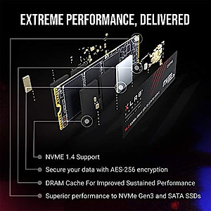 PNY XLR8 CS3140 1TB M.2 NVMe Gen4 x4 Internal Solid State Drive (SSD) with Heatsink - M280CS3140HS-1TB-RB