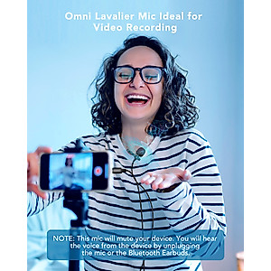 Lavalier Microphone USB C Professional Lapel Clip-on Mic Omni Condenser Little Lav Mic for Video Recording External Noise Cancel Mic for Youtube Vlog ASMR Interview on Android Type-C Device (6.6ft)