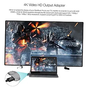 Adapter for MacBook Pro/Air M1 2022/2021/2020, 7 in 2 USB-C Hub with 4K HDMI, Thunderbolt 3(100W PD), USB-C & 2 USB 3.0, SD/TF Card Reader, Type C Dongle for MacBook Pro Air 13" 15" 16" (D)