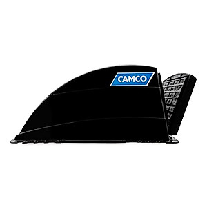 Camco 21015 Black Standard Roof Vent Cover, Opens for Easy Cleaning, Aerodynamic Design, Easily Mounts to RV with Included Hardware (40443)