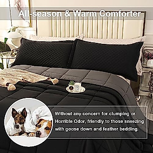SOULOOOE Oversized California King Plus Comforter 120x120, Winter Warm Extra Large King Size Quilts 3 Pieces Lightweight Reversible Down Alternative Comforter for All Season with 8 Corner Tabs