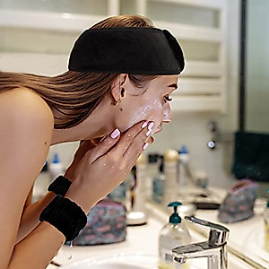 ACO-UINT 6Pcs Spa Headbands and Wrist Washbands Set, Makeup Headbands, Skincare Face Towel Wristbands for Women
