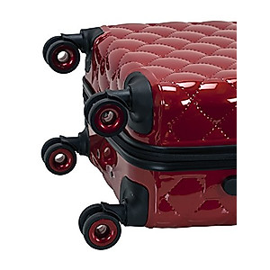 Rockland Quilt Hardside Expandable Spinner Wheel Luggage, Red, 3-Piece Set (20/24/28)