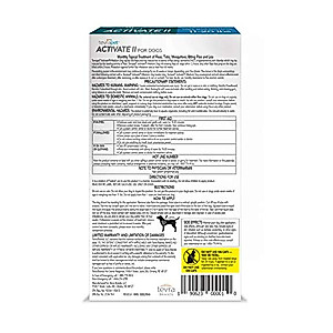 Activate II Flea and Tick Prevention for Dogs | 4 Count | Medium Dogs 11-20 lbs | Topical Drops | 4 Months Flea Treatment
