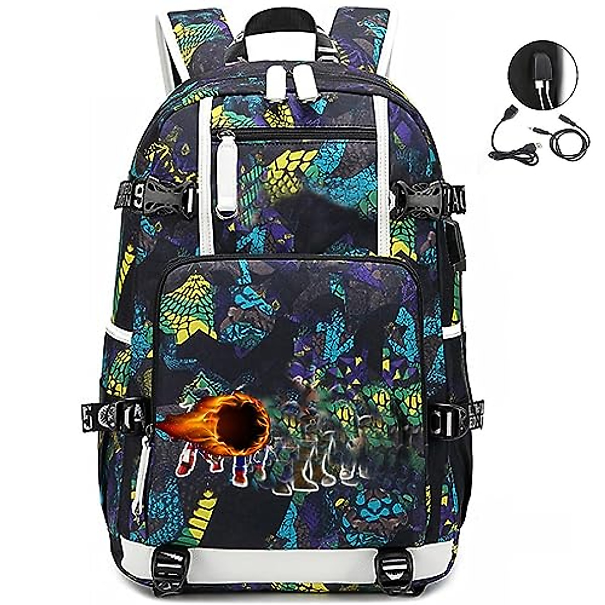 FENGJINRUHUA 15.6 Inch Convenient USB Cartoon School Bag Casual Fashion Bags Computer Cool Travel Multifunction Backpack