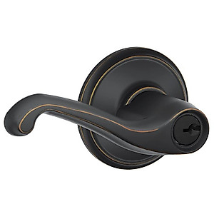 Schlage Lock Lever Entry Flair Kyd Aged BRZ F51AFLA716