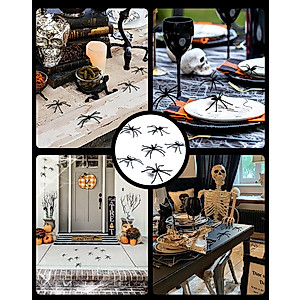 Kefron Hallow Decorations 150LED Light Up 23Ft Triangular Spider Web with 60'' Black Orange Giant Spider for Outdoor Home Yard Halloween Party Deco, Included 20 Mini Spiders 40g Stretchable Spiderweb