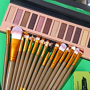 All in One Makeup Set For Women Full Kit - 12 Colors Nude Eyeshadow Palette, Waterproof Black Mascara Eyeliner Pen, 3pcs Matte Liquid Lipstick Set, Eyebrow Soap Gel Kit, 12 pcs Brushes Set Makeup Sponge with Makeup Bag Gift Set