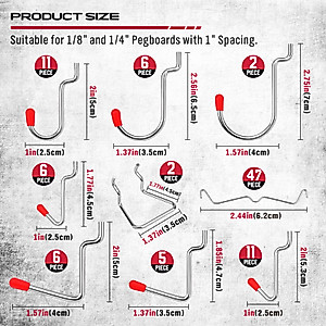 Ultimate 121-Piece Pegboard Hooks Set, Pegboard Accessories with Metal Hooks, Durable Peg Board Organizer Accessories, Pegboard Bins, Peg Board Tool Utility Hooks, Peg Board Hooks