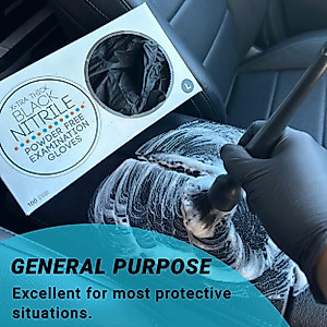 ASAP Black Nitrile Gloves Small - 4 Mil Black Exam Gloves, Black Latex Free Gloves, Powder Free Gloves - Medical, Food Safe, Disposable Black Gloves - Small Black Nitrile Gloves - Box of 100