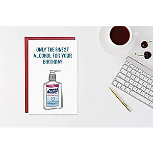 Alcohol Quarantine Card,Social Distancing Cards,Funny Birthday Card for Him Her Friend