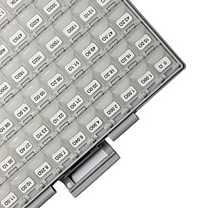 AideTek 0402 Size Surface Mount Resistor 144 Values, 100pc/value 1% Sample Resistor Kit Distributed in Box-All Enclosure E96 Serial 0ohm to 1mohm Designer Kit