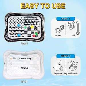 QIUXQIU Toddlers Water Mat Infantable Infants High Contrast Tummy time Baby Water Mat Perfect for Practicing Montessori Time Have Fun Play Activity Center Your Newborn Baby Gear Must Haves