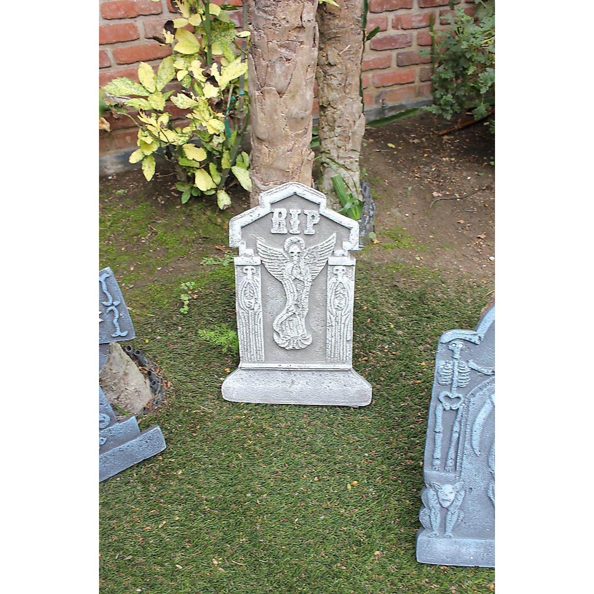 Bauer Pacific Set of 3 Reusable Realistic 21" Asst. Halloween Foam Tombstones, Props, Graveyards, Haunted House, Yard Decorations and Accessories