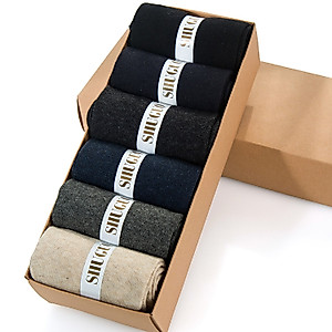 7DayOtter 98% Cotton Rich Odor Resistant Dress Socks for Husband Business Casual Socks 6Pack