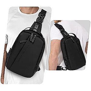 Konelia Crossbody Sling Bag Men Backpack Shoulder Bag Waterproof Chest Bag Backpack for Hiking Walking Biking Travel Cycling