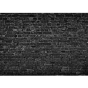 AIIKES 7x5ft Black Brick Wall Photography Backdrop Brick Backdrop Vintage Theme Stone Brick Background Baby Birthday Party Decoration Photo Booth Studio Props 11-501