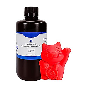 Photopolymer Resin, 3D Printer Resin High Toughness 405nm Wavelengh Quick Curing Better Effect 500g LCD DLP for Model(Red)