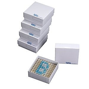 Biologix 90-1281 Cardboard Microcentrifuge Tube Freezer Storage Box, 2" Height, 81 Places (Case of 100)