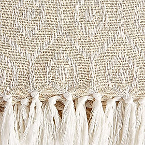 DII Modern Cotton Geometric Blanket Throw with Fringe for Chair, Couch, Picnic, Camping, Beach, & Keep Cozy with Everyday Use, 50x60, White
