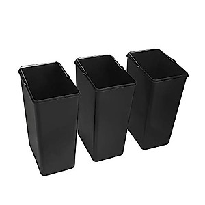 Step N' Sort 16 Gal, 3 Compartment Open Top Trash and Recycling Bin, Silver (OPN603)