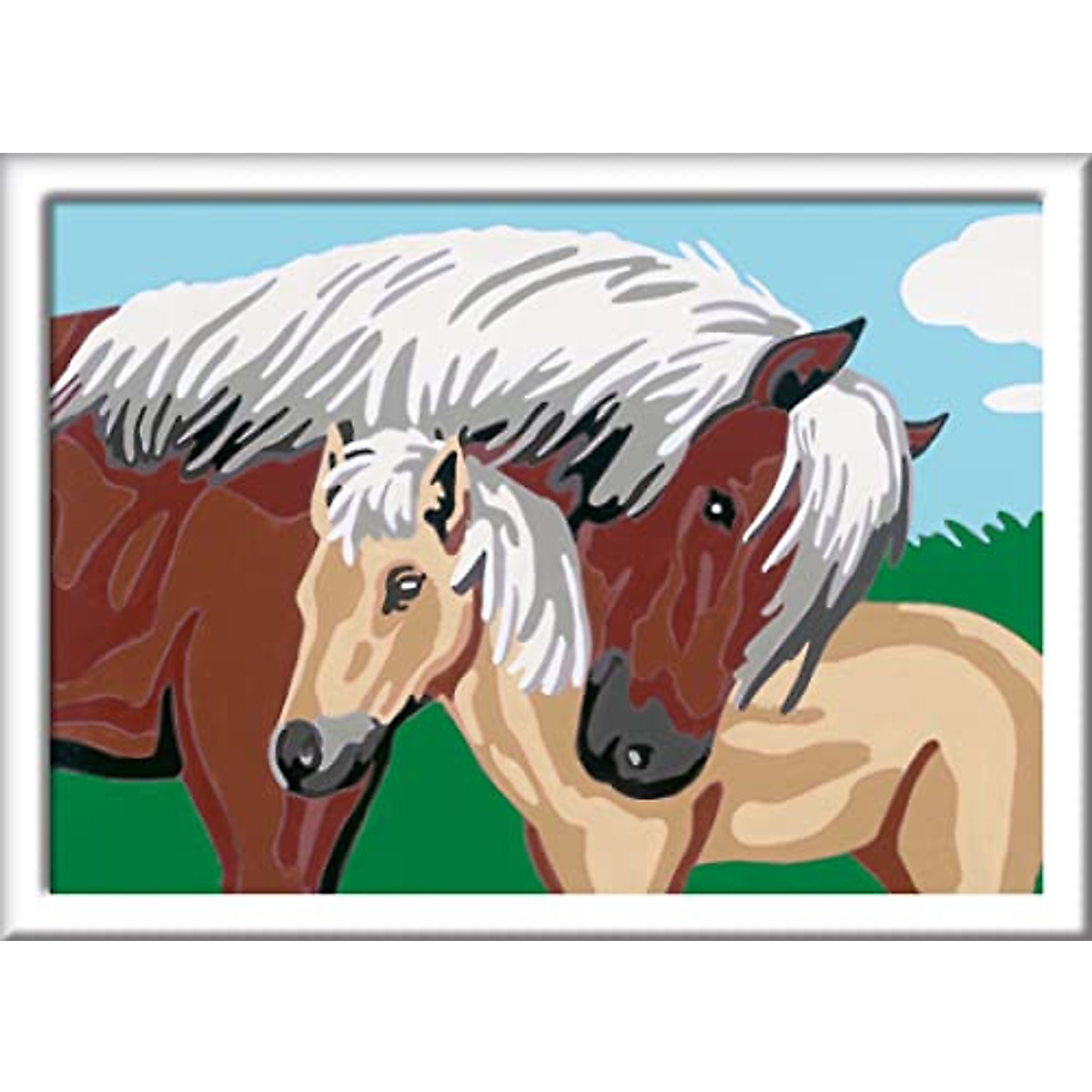 Ravensburger CreArt Mother/Foal Paint by Numbers Kit for Kids - Painting Arts and Crafts for Ages 7 and Up