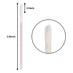 Kirecoo 200PCS Lip Applicators Disposable - Glitter Crystal Lip Wands, Lip Brush, Lip Gloss Wands, Lipstick Applicator Wands, Makeup Applicator Beauty Tool Kits (Black+Pink)