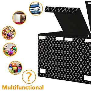 Meerainy Large Toy Storage Box with Lid,Sturdy Toys Storage Chest Bin Organizer for Kids,Boys,Girls,Stuffed Animal Storage for Living Room Area 25"x13" x16"