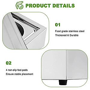 YMJOINMX Ice Food Serving Display Tray with Clear Roll Top Cover Buffet Cold Serving Cooler Platter w/ 2 Ice Packs Cooling Food Dishes Display Plate Case with Lid for Seafood Fruit Party Buffet Tray