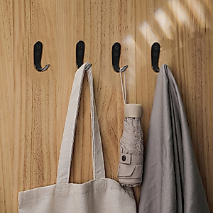 Diesisa Coat Hooks Wall Hook, Hooks for Hanging Coats Heavy Duty Wall Mount Hooks with Screws & Anchors, for Backpack/Wall/Outdoor Towel/Clothes/Bag - 8 Pack - Silver