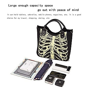 MEOKIM Gothic Backpack Canvas Bag Luminous Fashion Skull Crossbody Printed Bag Zipper Luminous Striped Shoulder Bag (Sternum Bag)