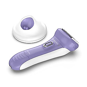 Remington WDF5030A Smooth & Silky Electric Shaver for Women, 4-Blade Smooth Glide Foil Shaver and Bikini Trimmer with Almond Oil Strip, Purple/White