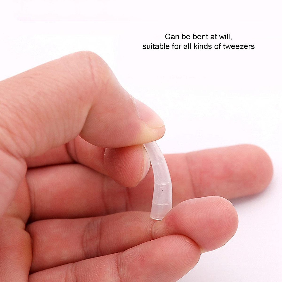 Non‑Slip Tweezers, Tweezers Reusable Tweezers Tip Cover Design Thickened Silicone Design for Eyelashes Grafting Tweezers