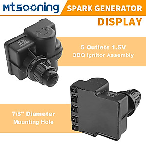 Mtsooning Universal Spark Generator, 5 Male Outlet Push Button Ignitor, AA Battery Igniter Replacement for Broil King, Broil-Mate, Sterling, Silver Chef, Amana, Uniflame, Surefire, BBQ Pro, Fire Pit