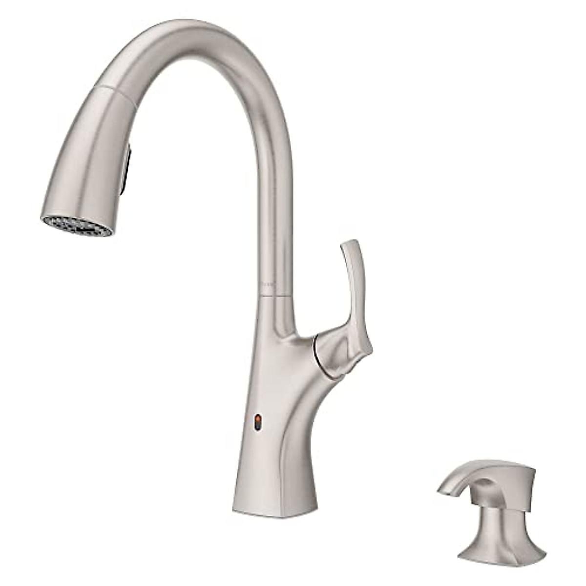 Pfister Masey Touchless Kitchen Faucet with Pull Down Sprayer and Soap Dispenser, Single Handle, High Arc, Spot Defense Stainless Steel Finish, F529EMCGS