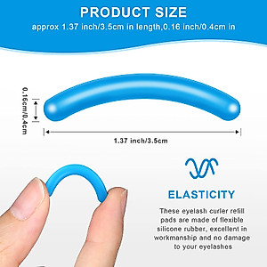 Mudder 80 Pieces Eyelash Curler Refills Pads Soft Curler Replacement Refills Pads for Universal Eyelash(White, Aqua Blue, Blue, Dark Blue)