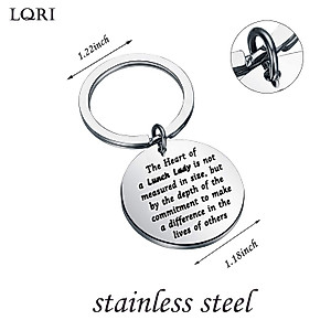 LQRI Lunch Lady Gift School Lunch Lady Appreciation Gift The Heart of a Lunch Lady is Not Measured in Size Thank You Gift for Lunch Lady Cooker Cafeteria Worker (sliver)