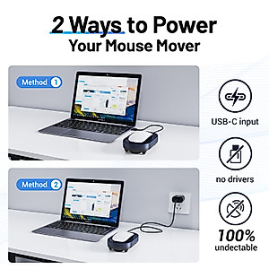 HONKID Undetectable Mouse Mover Jiggler with ON/Off Switch and USB Port Drive-Free,Simulate Physical Automatically Mouse Movement,Prevent Computer Laptop Inactive/Lockdown